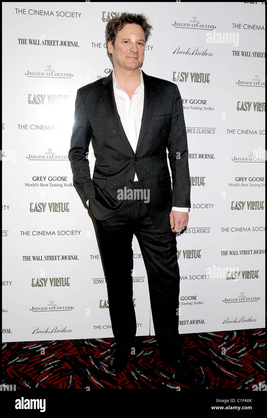 Colin Firth Screening Of 'Easy Virtue' hosted by The Cinema Society ...