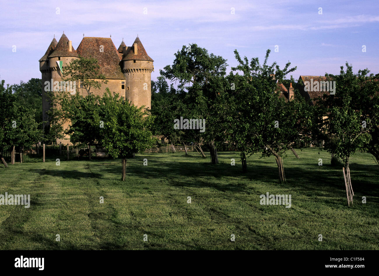 France, Indre, Berry of George Sand, Sarzay, feudal castle (XIVth ...