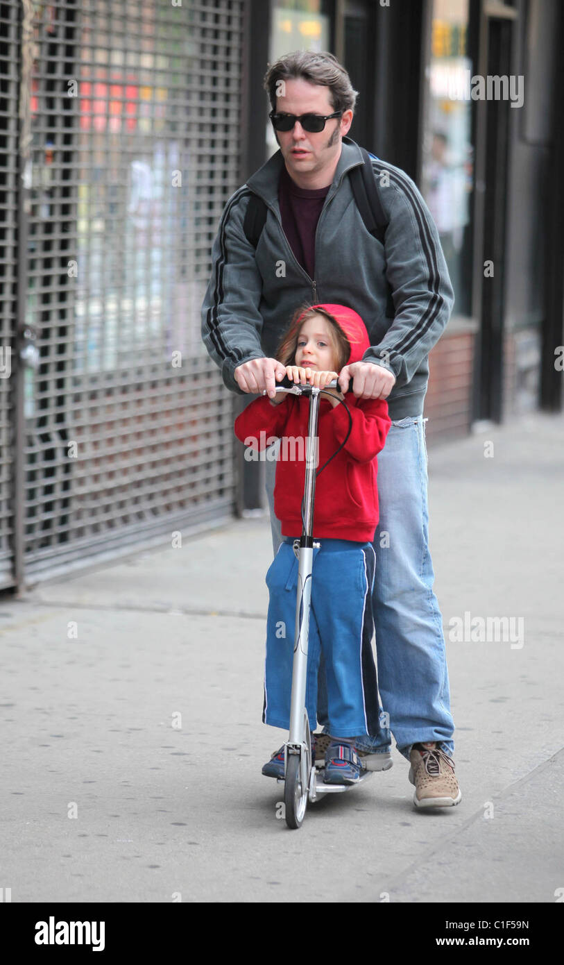 Matthew Broderick plays the doting father as he takes son James ...