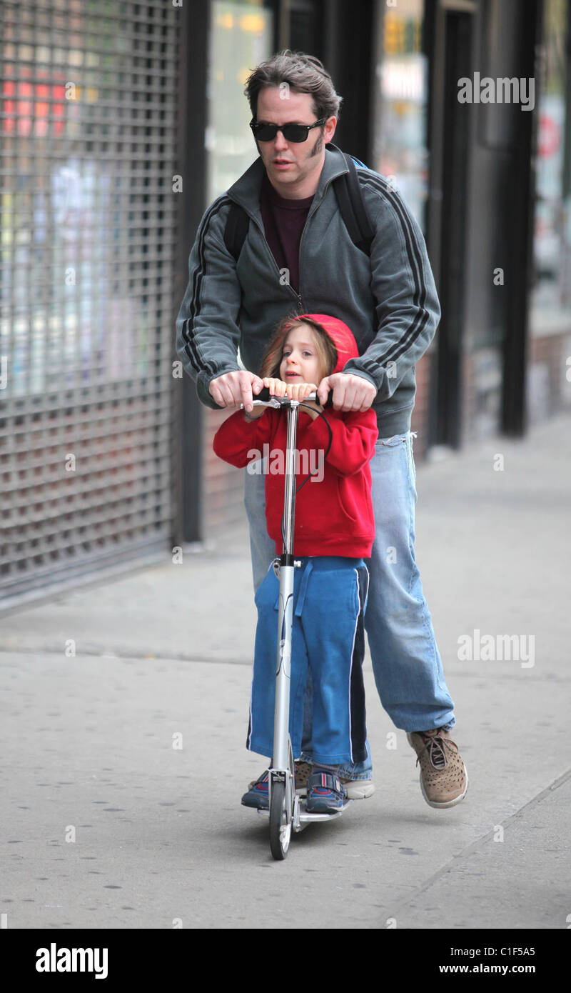 Matthew Broderick plays the doting father as he takes son James ...