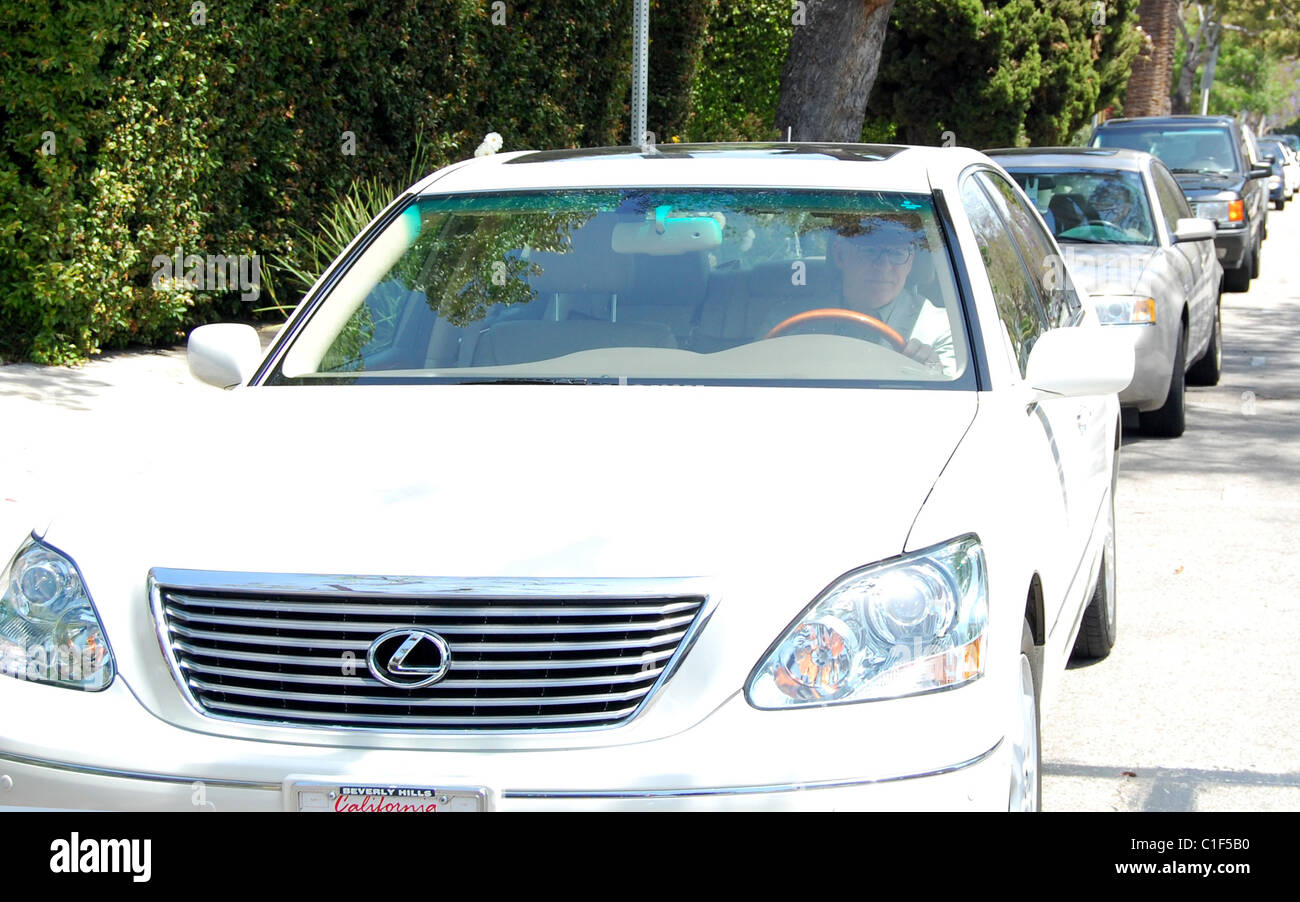 Steve Martin leaving Il Piccollino Restaurant in his Lexus car Los ...