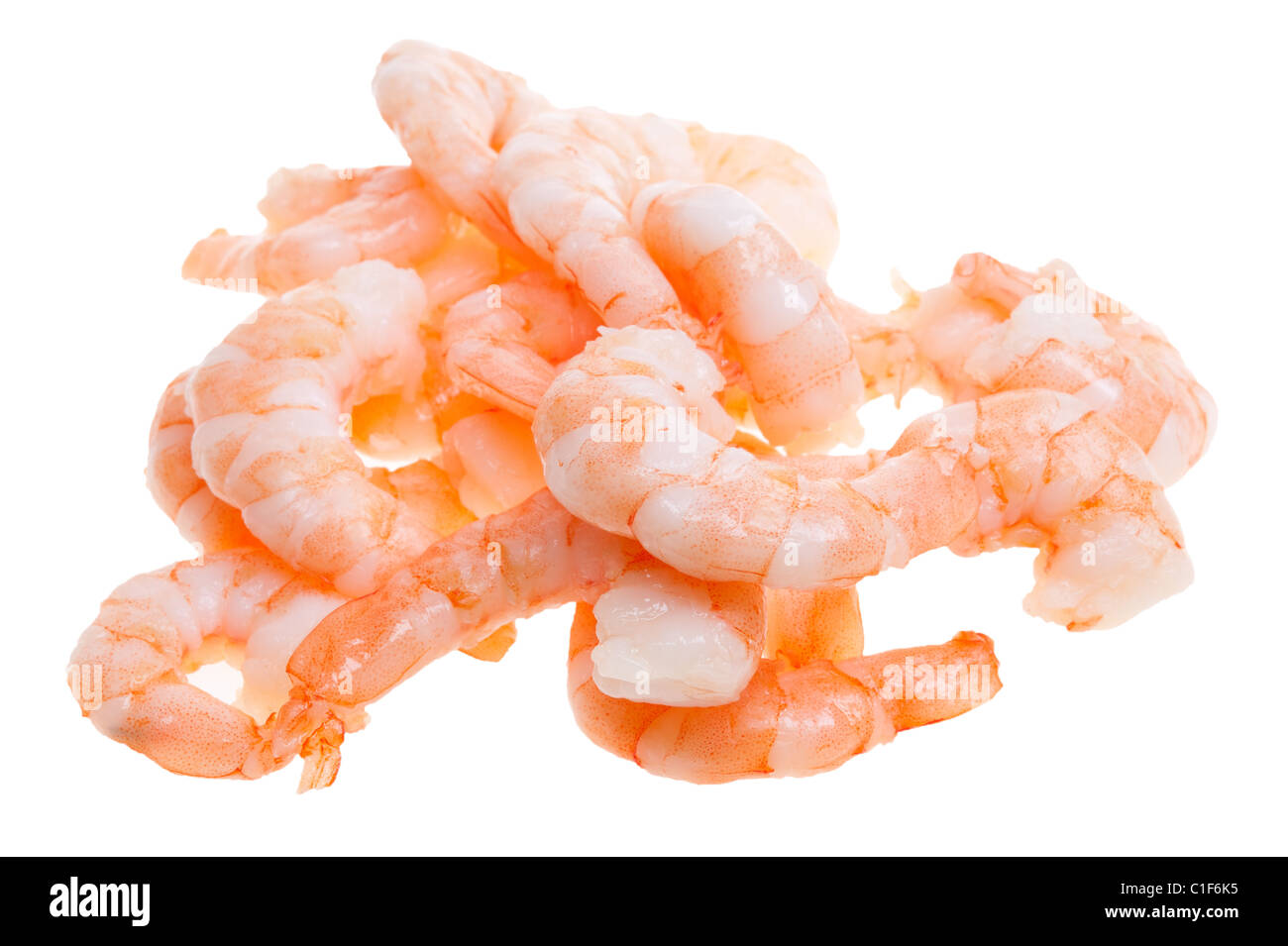 prepared shrimp isolated on a white background Stock Photo - Alamy
