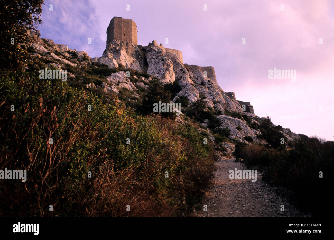 France, Aude, Cathar Region, Queribus castle Stock Photo - Alamy