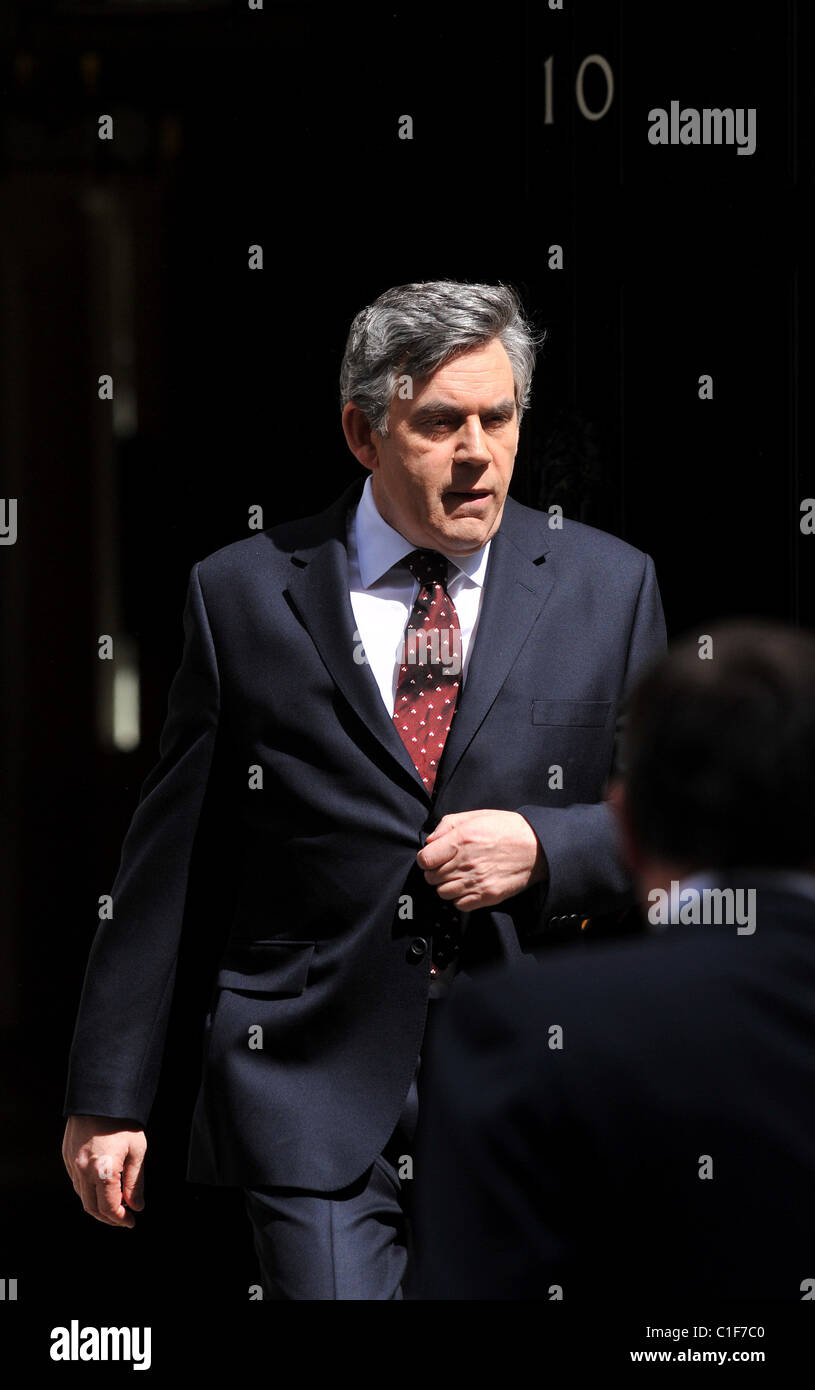 PM Gordon Brown leaves 10 Downing Street on his way to Prime Minister's ...