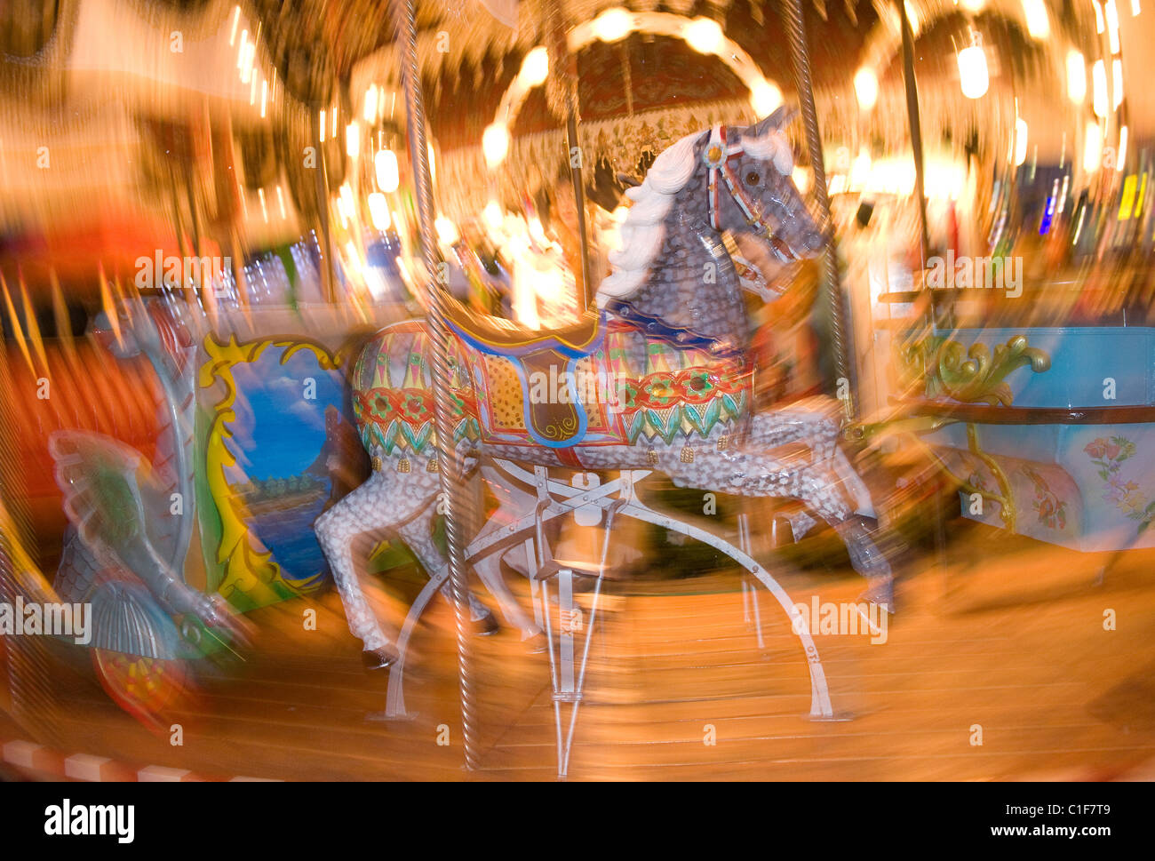 A children's carousel, Berlin, Germany Stock Photo - Alamy