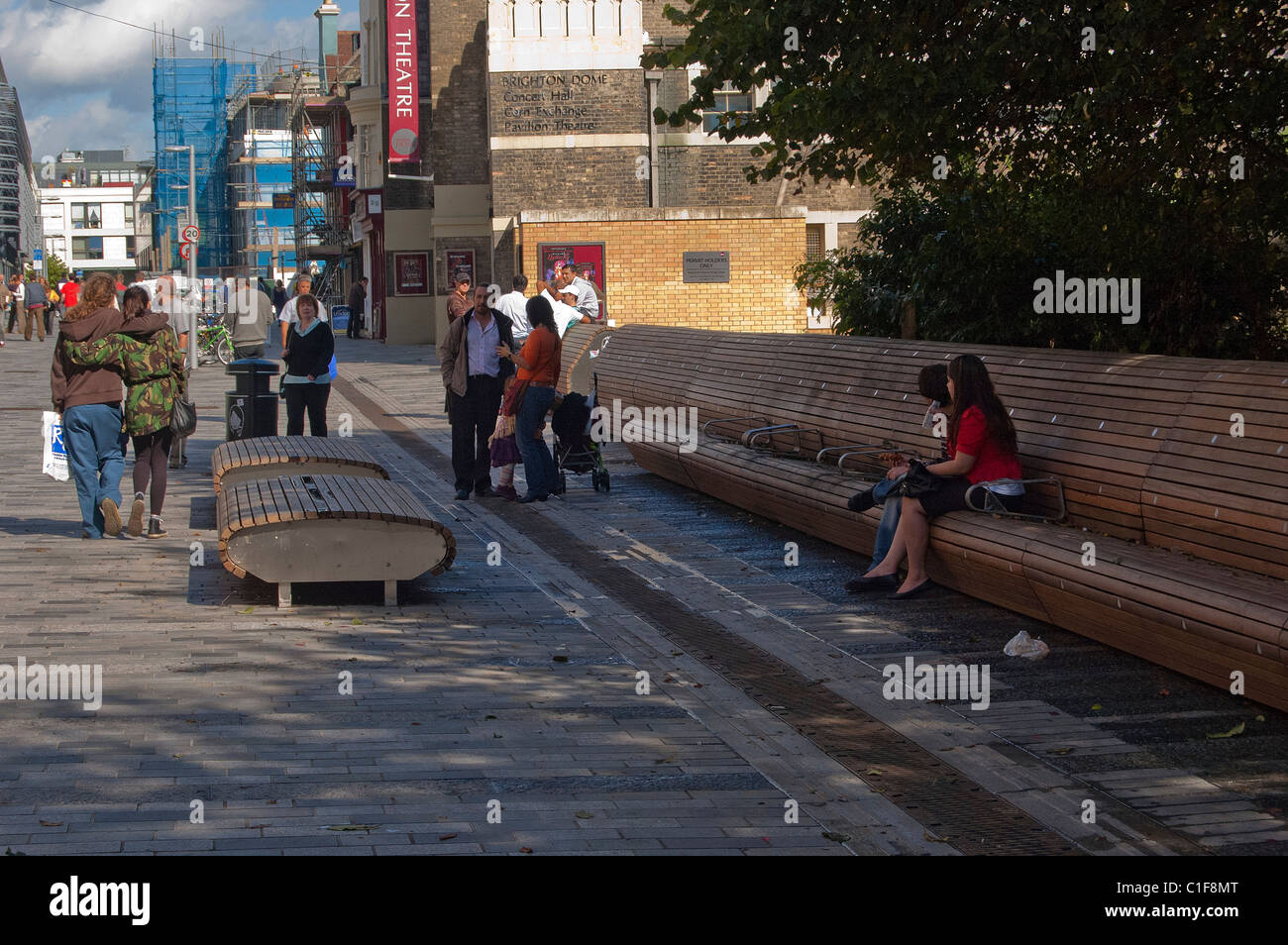Street view in summer of Brighton Stock Photo - Alamy