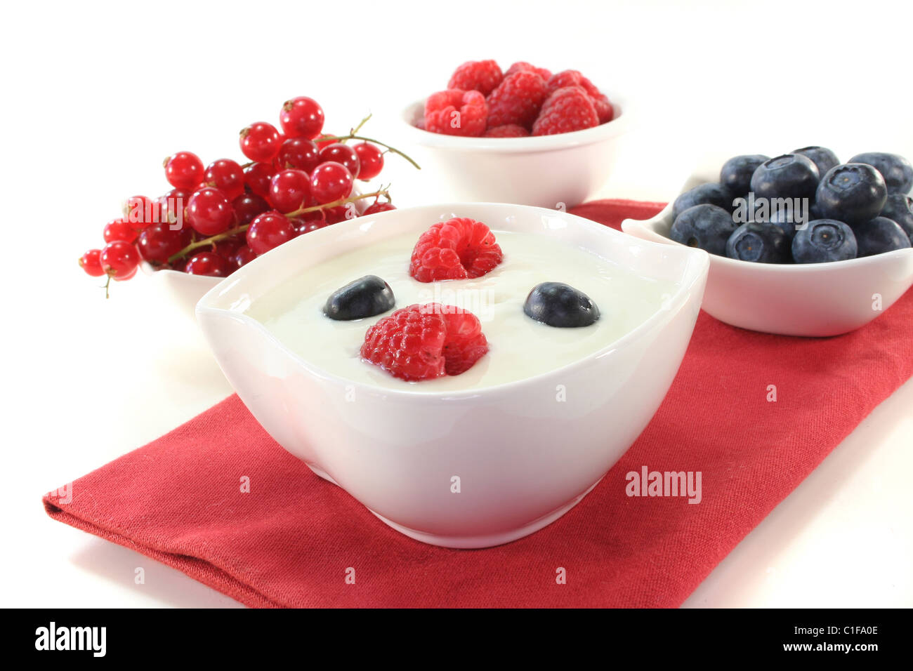 Fruit yoghurt with different varieties of berries Stock Photo - Alamy