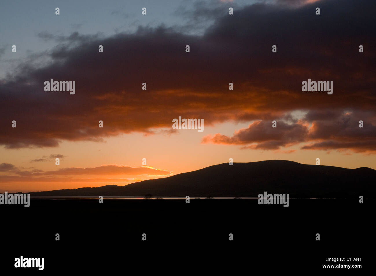 criffel hill,570 metres,winter,sunset,galloway,scotland Stock Photo - Alamy