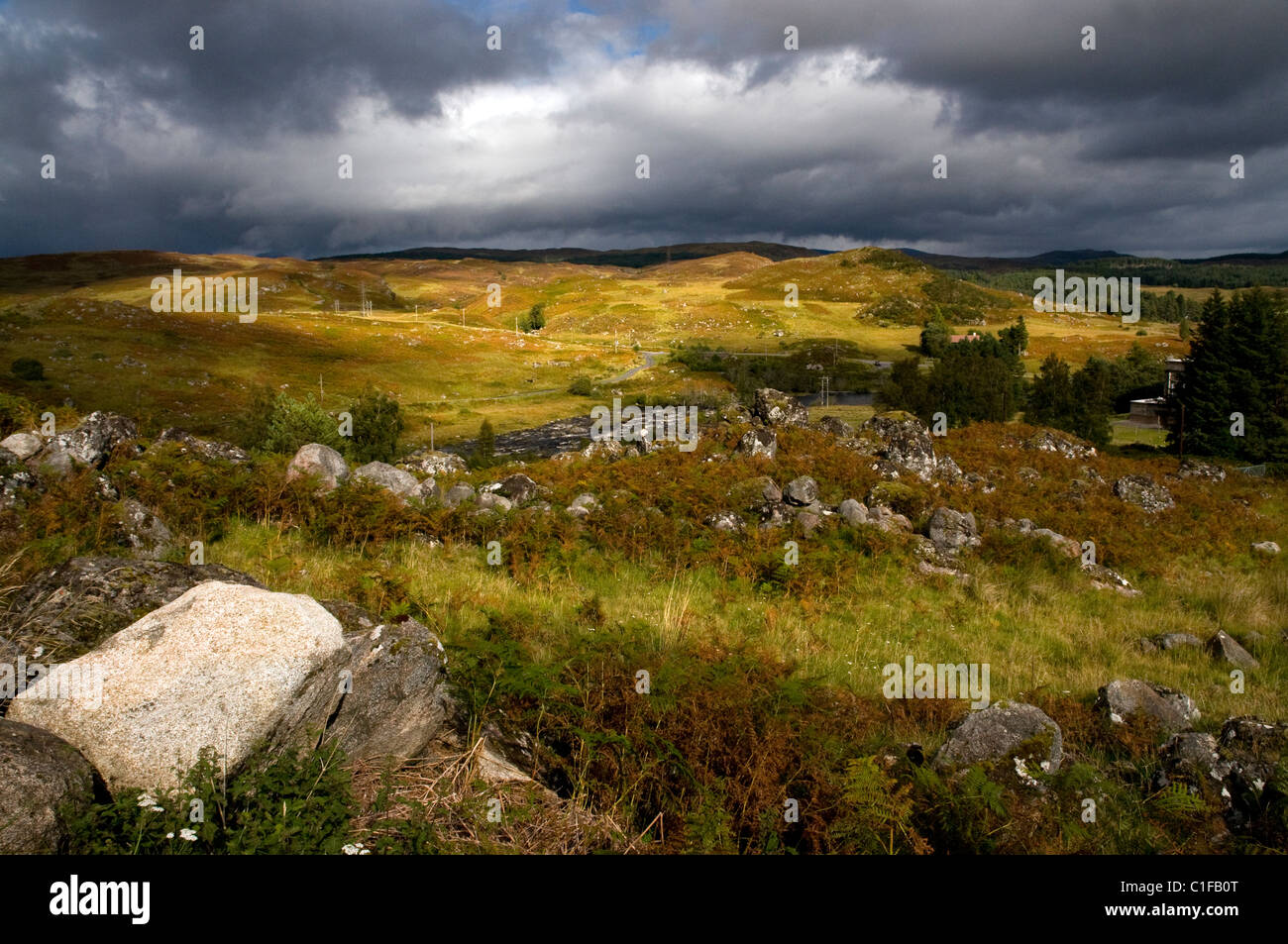 view overlooking the hydro-electric power plant on the river gaur in ...