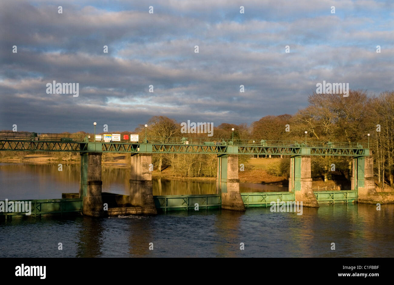 glenlochar barrage and sluice gates on the river dee part of the ...