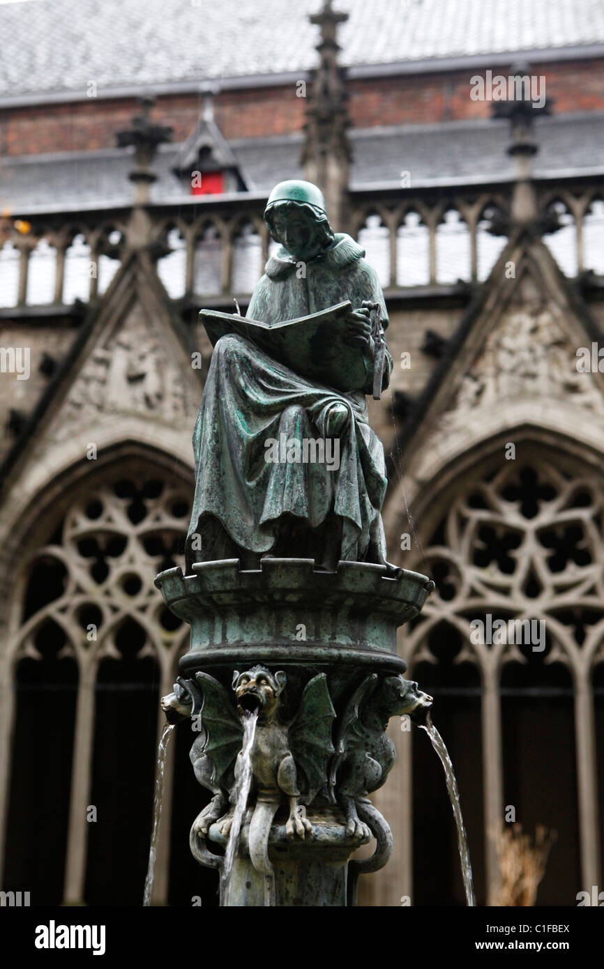 St Martin statue on a fountain at the Dom Church at Utrecht in the ...