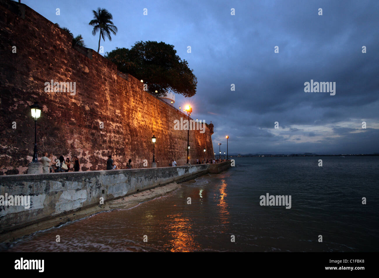 The massive walls of el Bastión de Santa Elena in San Juan, Puerto Rico ...