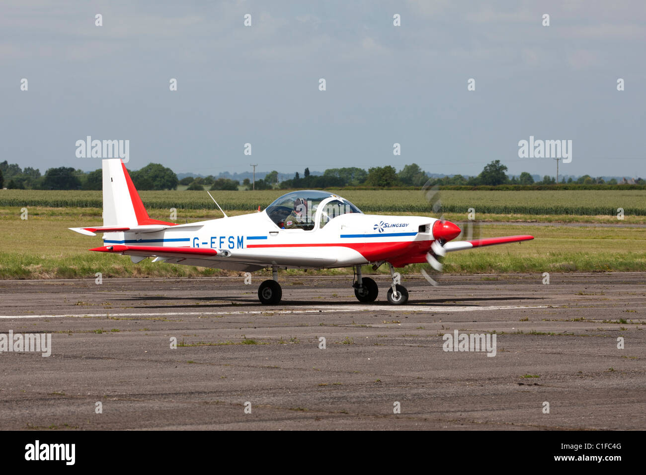 Slingsby T67M260 Firefly G-EFSM doing engine runs on the runway at ...