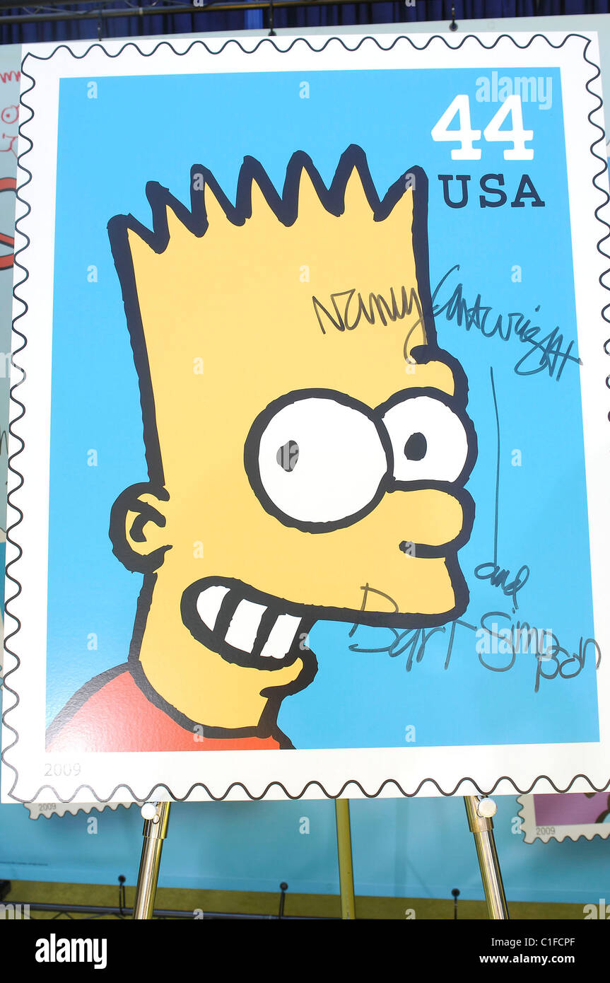 Bart Simpson, Stamps of Simpsons characters are unveiled at the Fox ...
