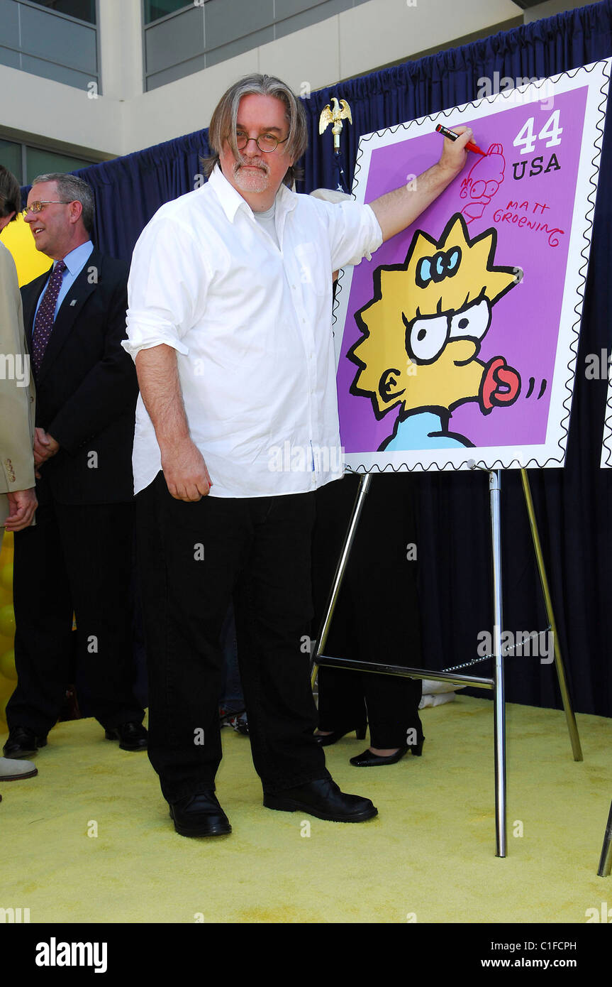 Matt Groening, Stamps of Simpsons characters are unveiled at the Fox ...