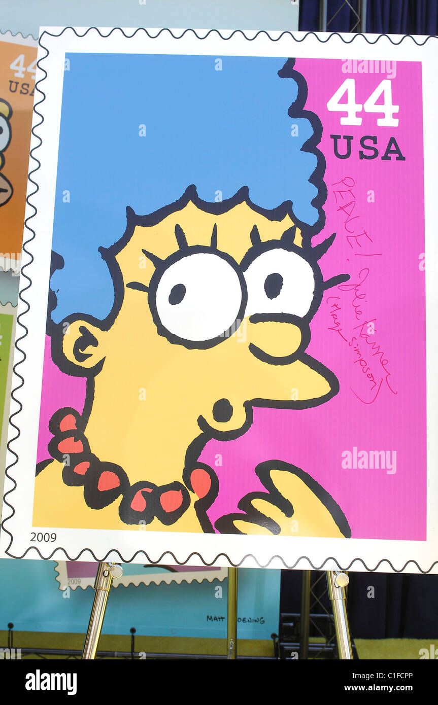 Marge Simpson, Stamps of Simpsons characters are unveiled at the Fox ...