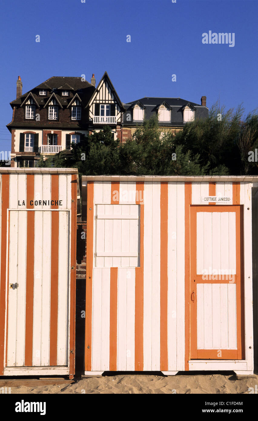France, Calvados, Houlgate Beach Cabins Stock Photo - Alamy