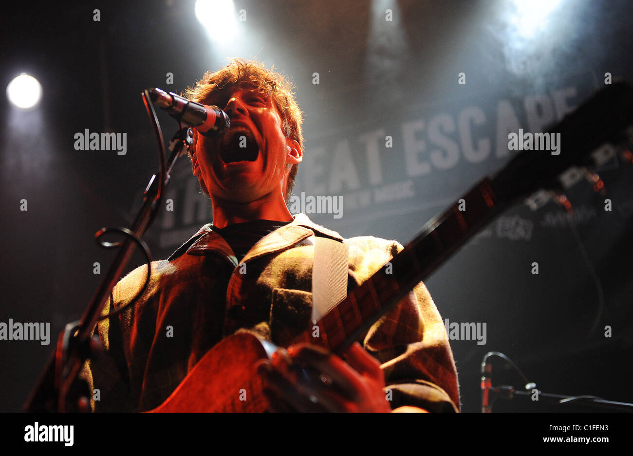 Charlie Waller of The Rumble Strips perform live on stage 2009 Great ...