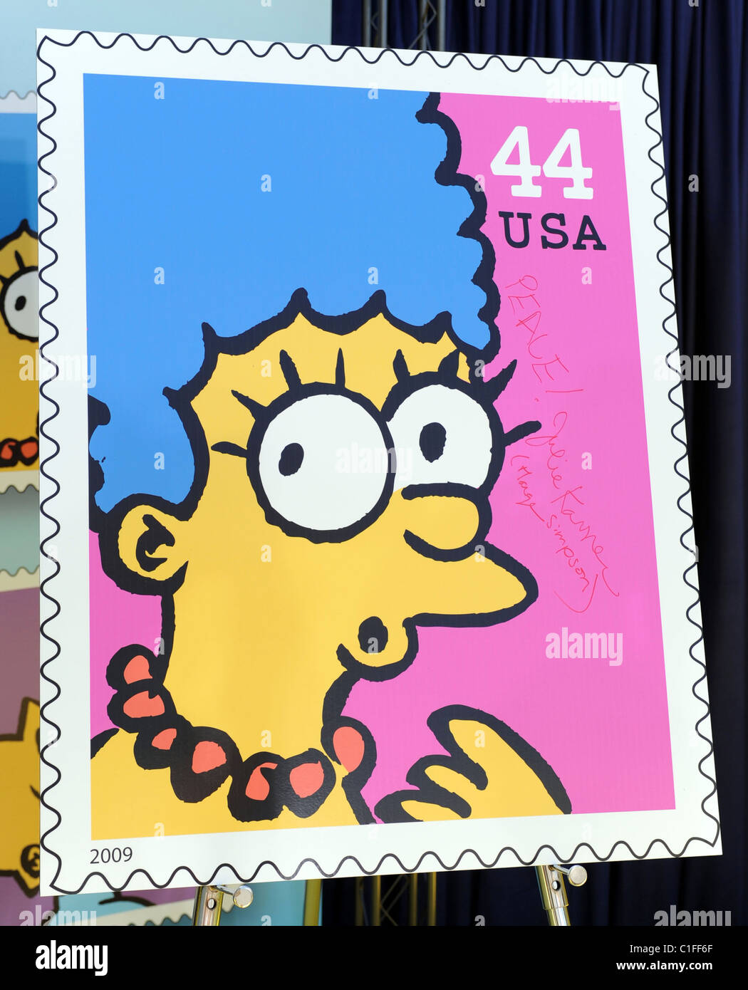 Stamps of Simpsons characters are unveiled at the Fox Studios during a ...