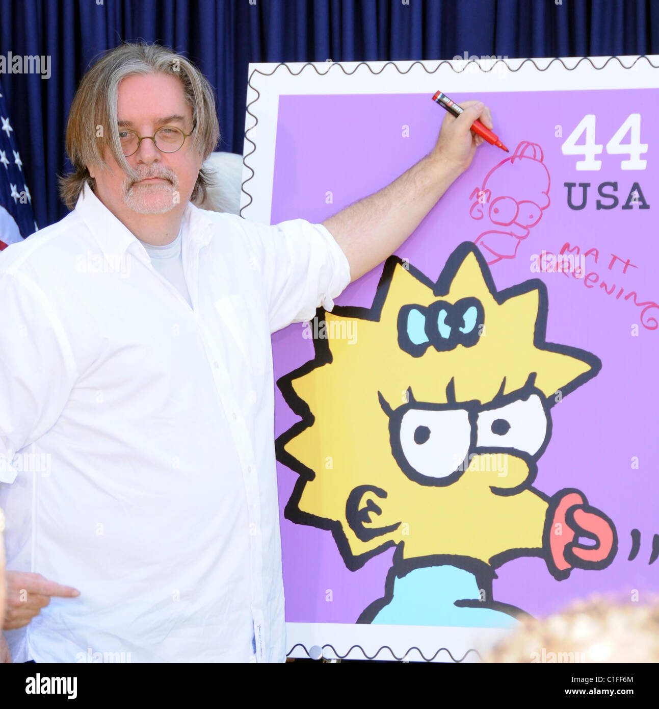 Matt Groening Stamps of Simpsons characters are unveiled at the Fox ...