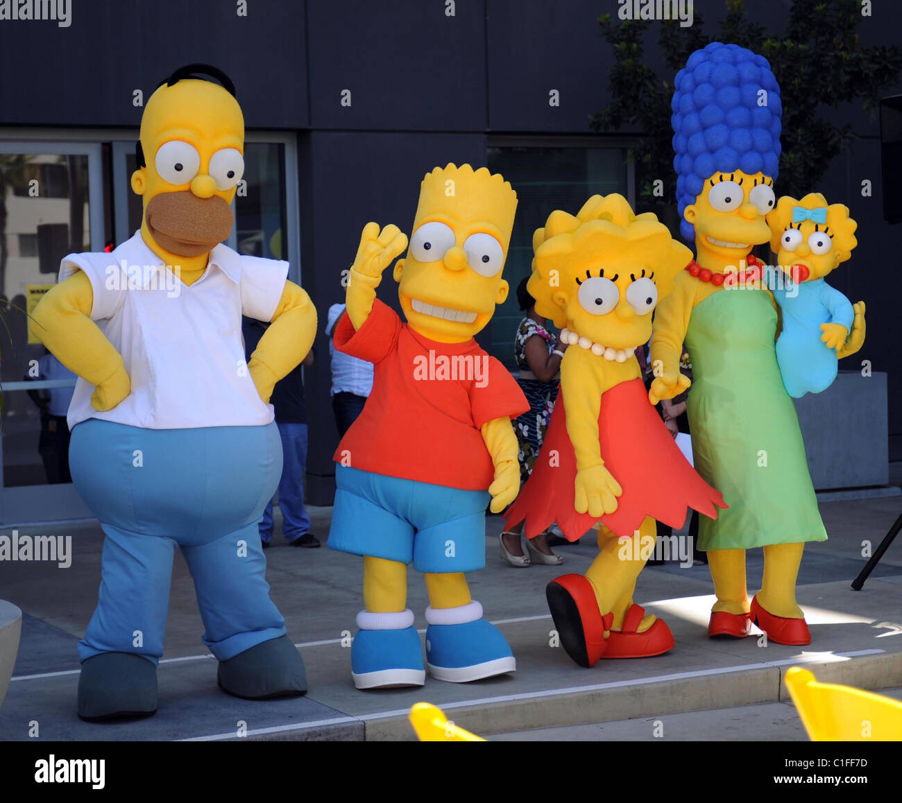 Stamps of Simpsons characters are unveiled at the Fox Studios during a ...