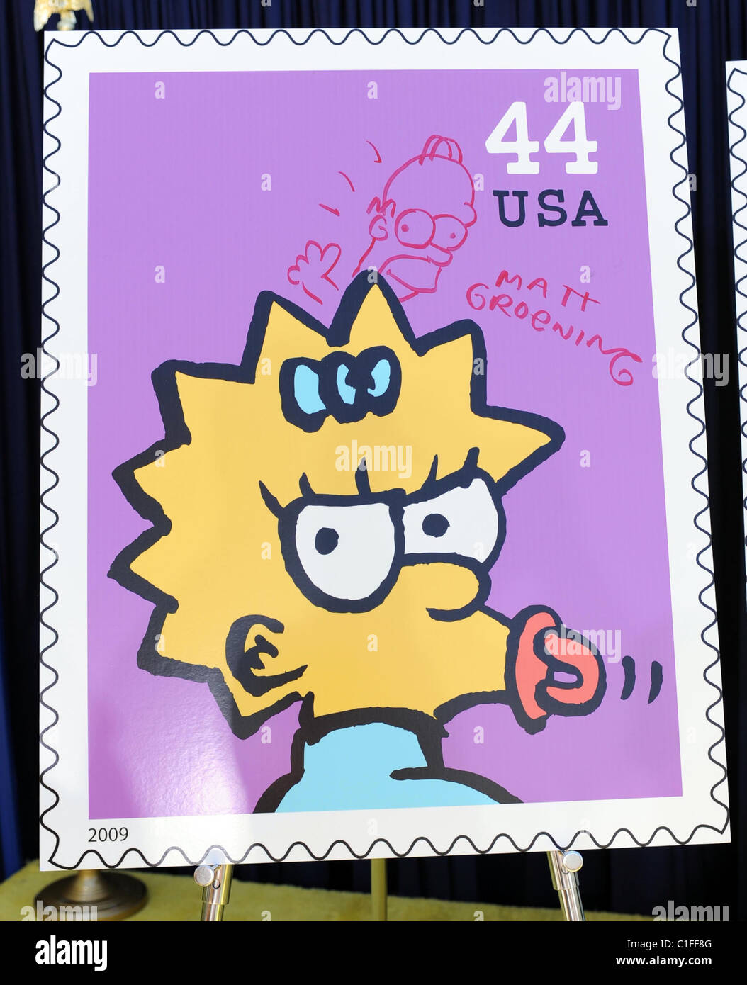 Stamps of Simpsons characters are unveiled at the Fox Studios during a ...