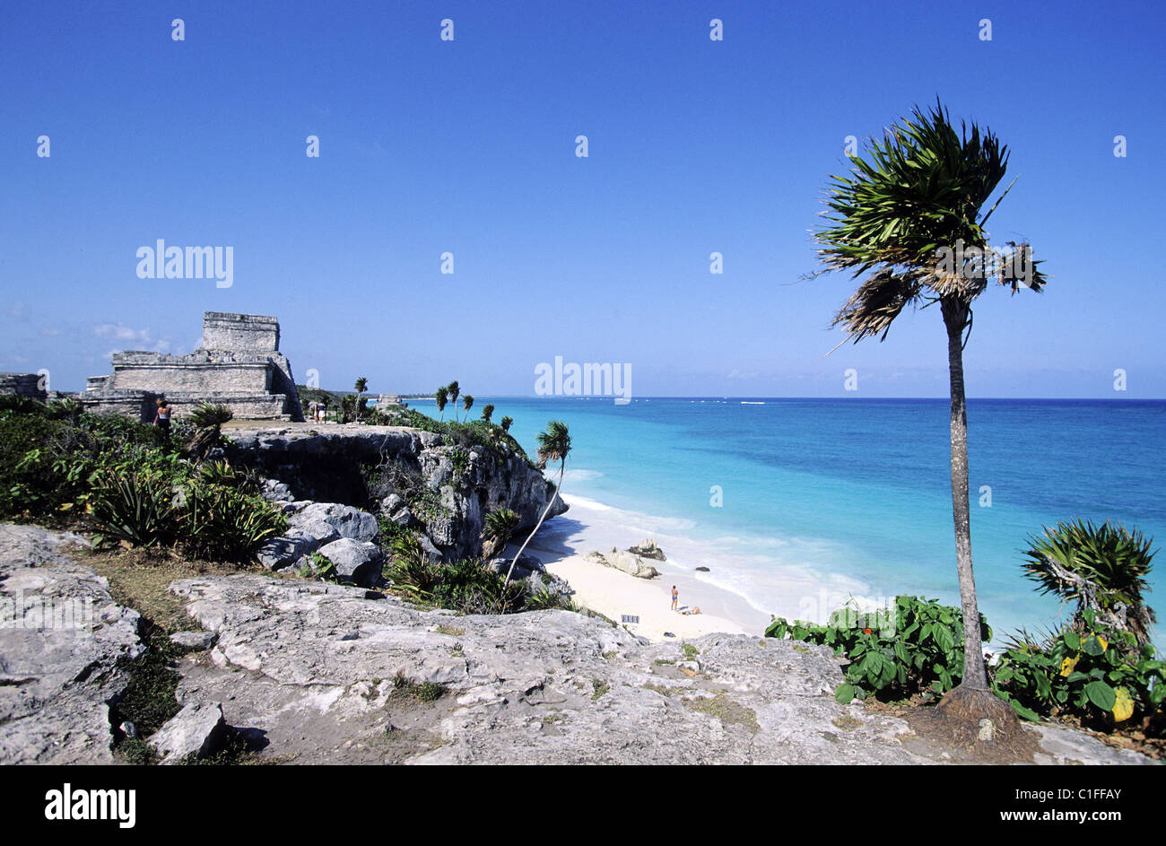 Mexico, Quintana Roo State, Riviera Maya, Tulum Mayan site Stock Photo ...
