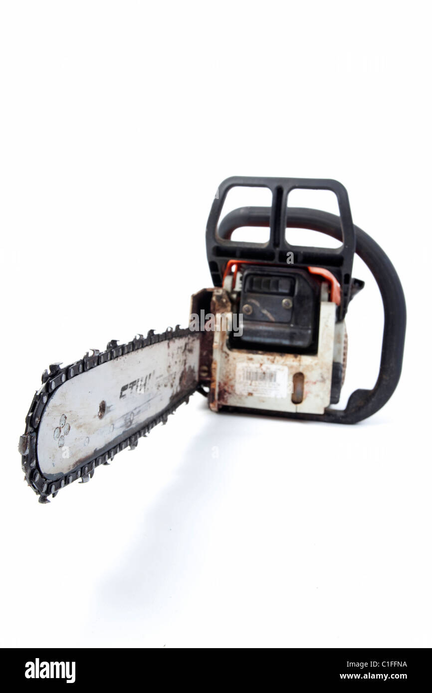 chainsaw on isolated background Stock Photo - Alamy
