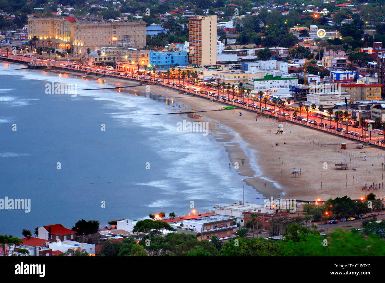 Aerial view of Piriapolis City and beach. Maldonado, Uruguay, south ...