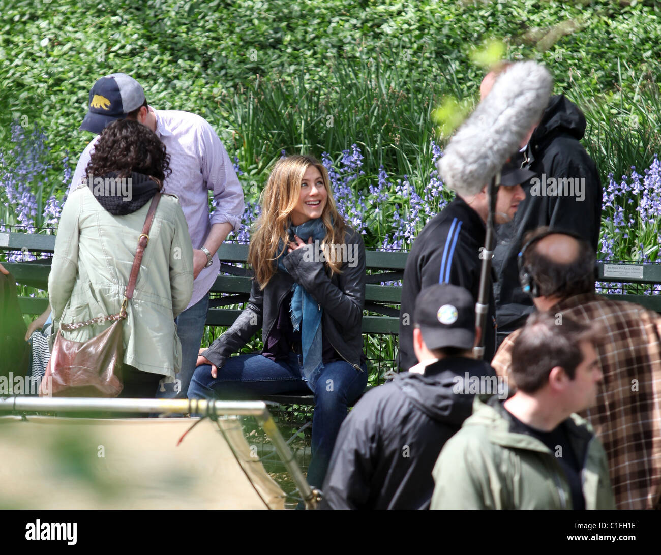 Jennifer Aniston on the set of her new movie 'The Baster' filming in ...