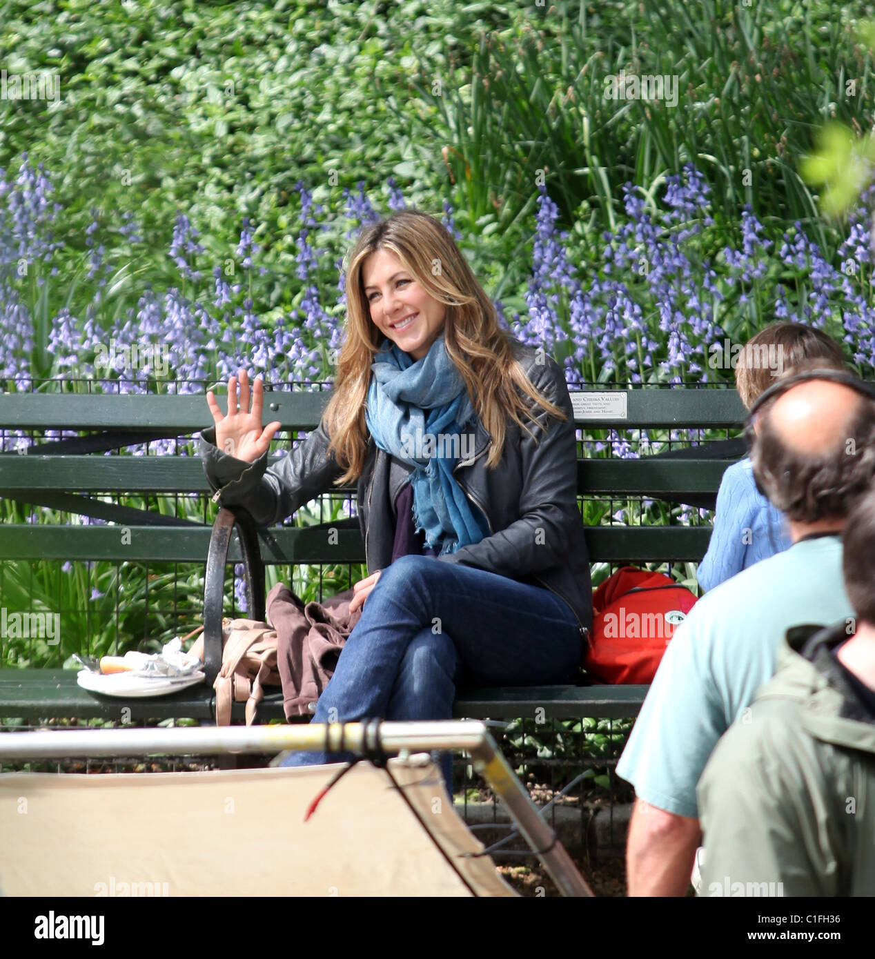 Jennifer Aniston on the set of her new movie 'The Baster' filming in ...