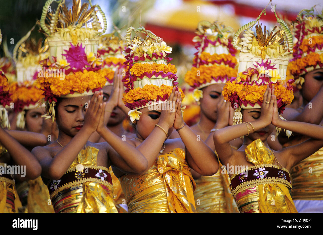 Indonesia, Bali, Melasti ceremony in Kuta beach Stock Photo - Alamy