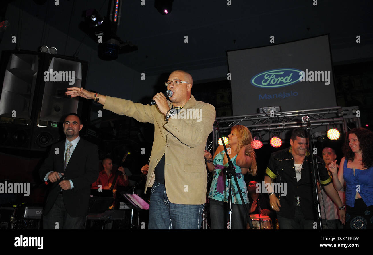 Latin singer Issac Delgado performing live at Cameo Miami Beach ...