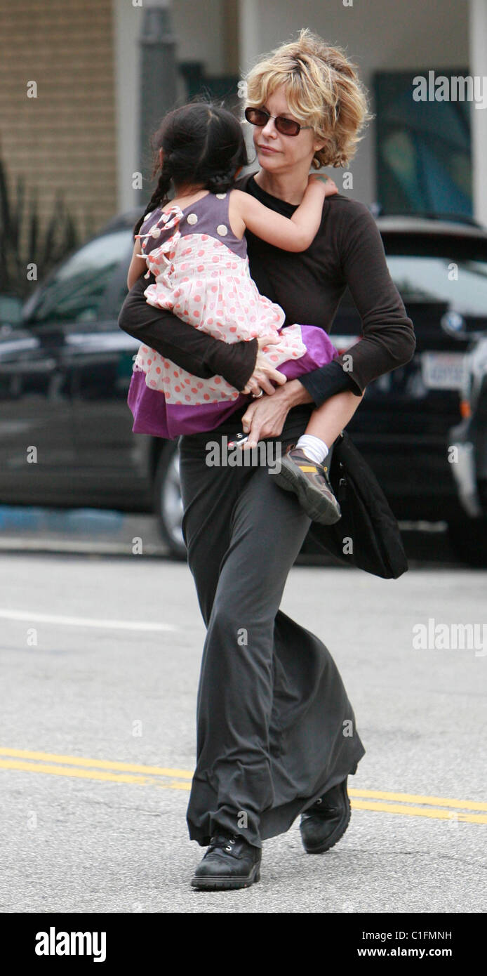 Meg Ryan and her daughter Daisy leaving a school party. Los Angeles ...