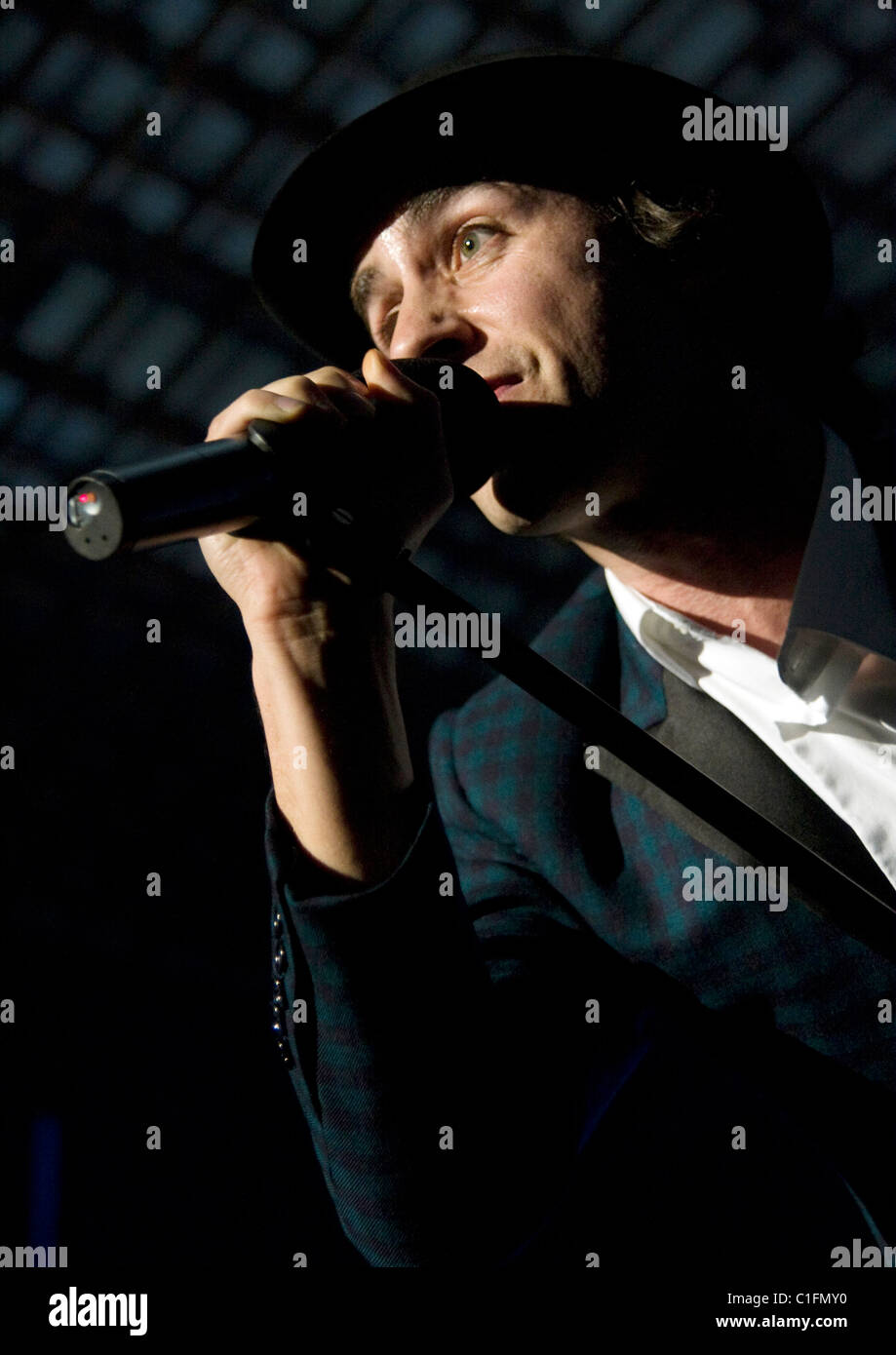 Paul Smith of Maximo Park performing live on stage at Liverpool ...