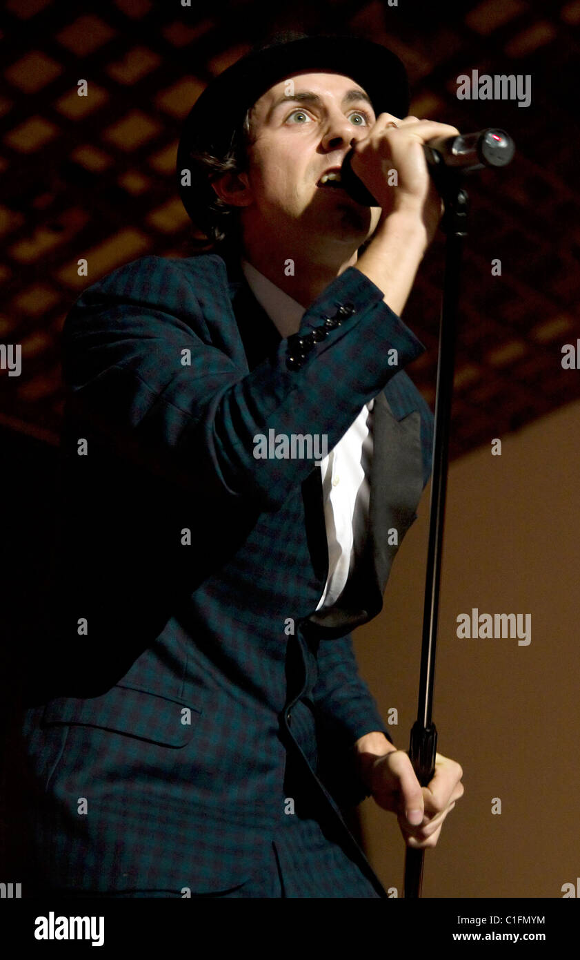 Paul Smith of Maximo Park performing live on stage at Liverpool ...