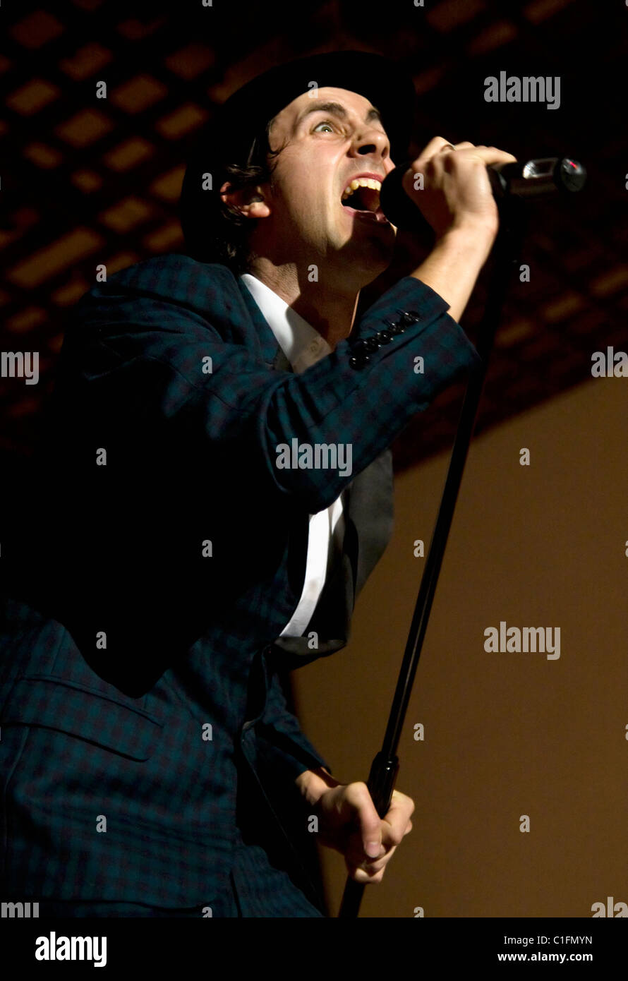 Paul Smith of Maximo Park performing live on stage at Liverpool ...