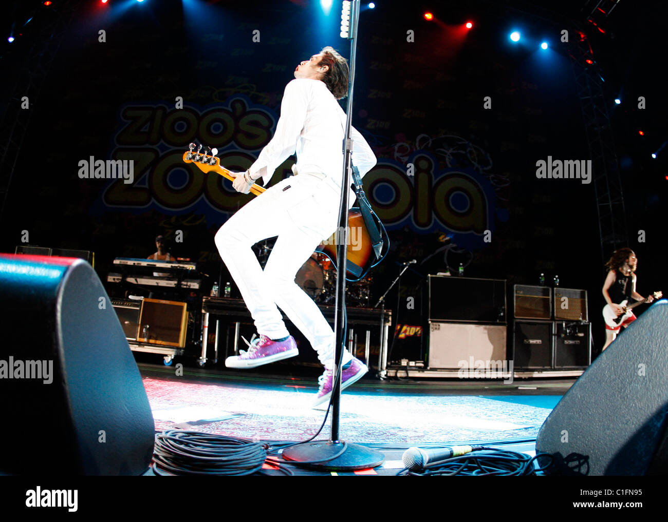 Tyson Ritter of The All-American Rejects performing live at the Z-100's ...