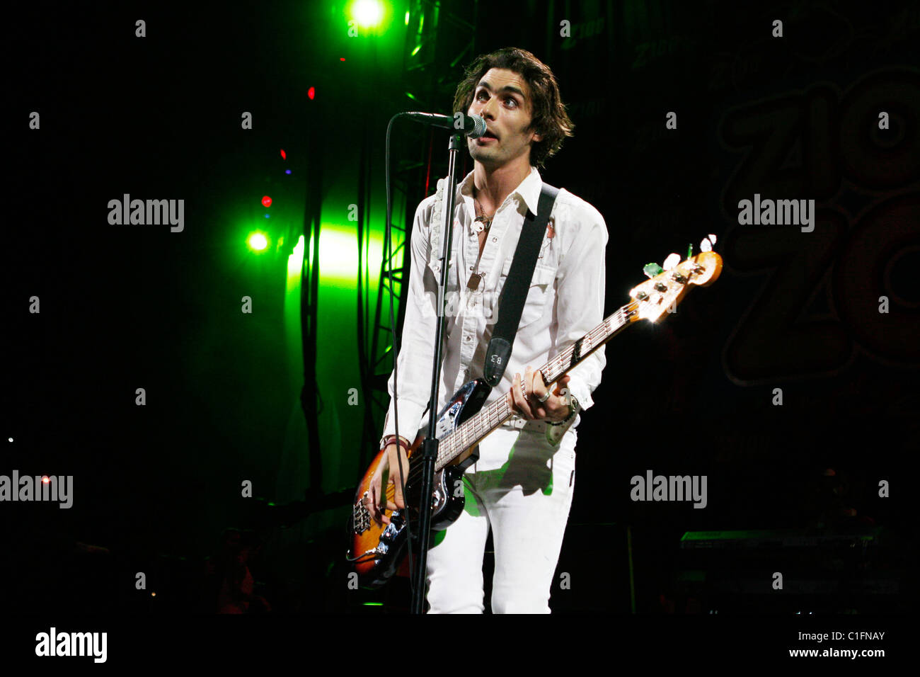 Tyson Ritter of The All-American Rejects performing live at the Z-100's ...