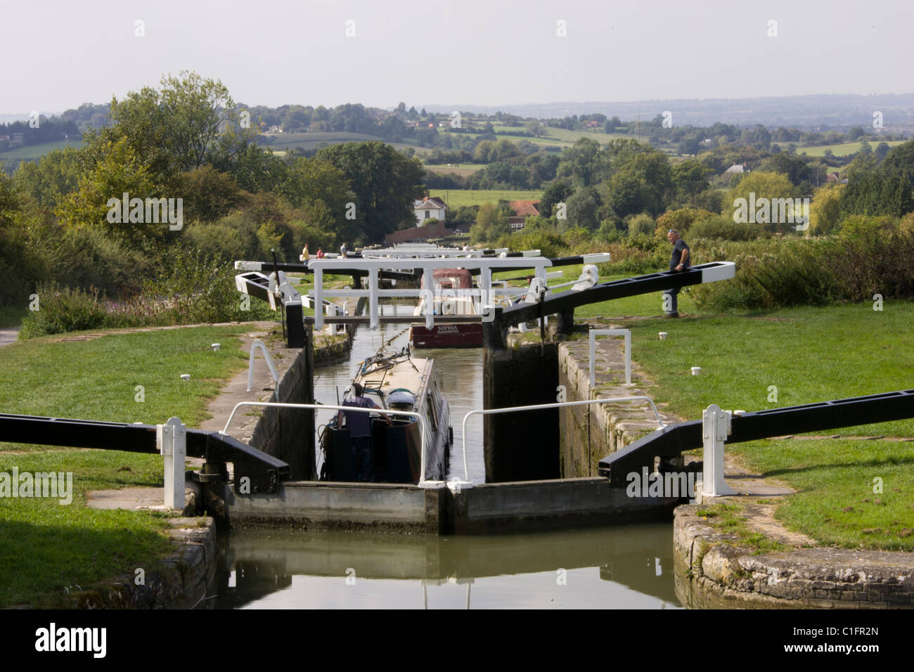 Person opening canal lock hi-res stock photography and images - Alamy