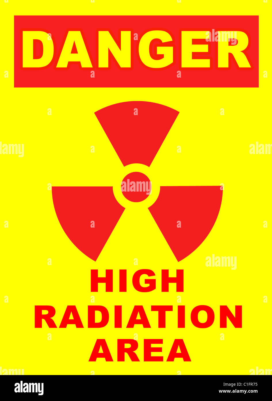 Safety sign for high radiation area on yellow background Stock Photo ...