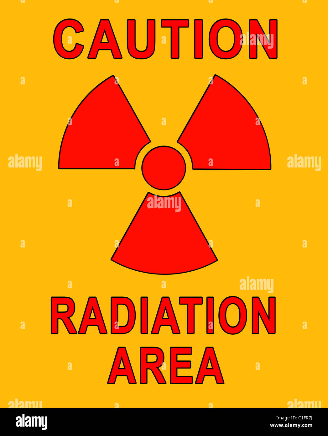 Safety sign for high radiation area on a orange background Stock Photo ...