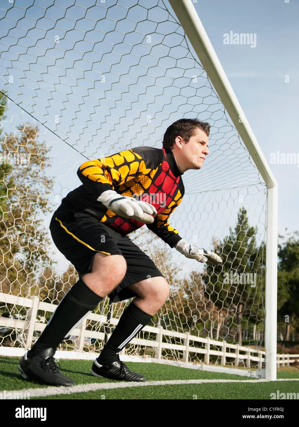 Goalkeeper crouching hi-res stock photography and images - Alamy