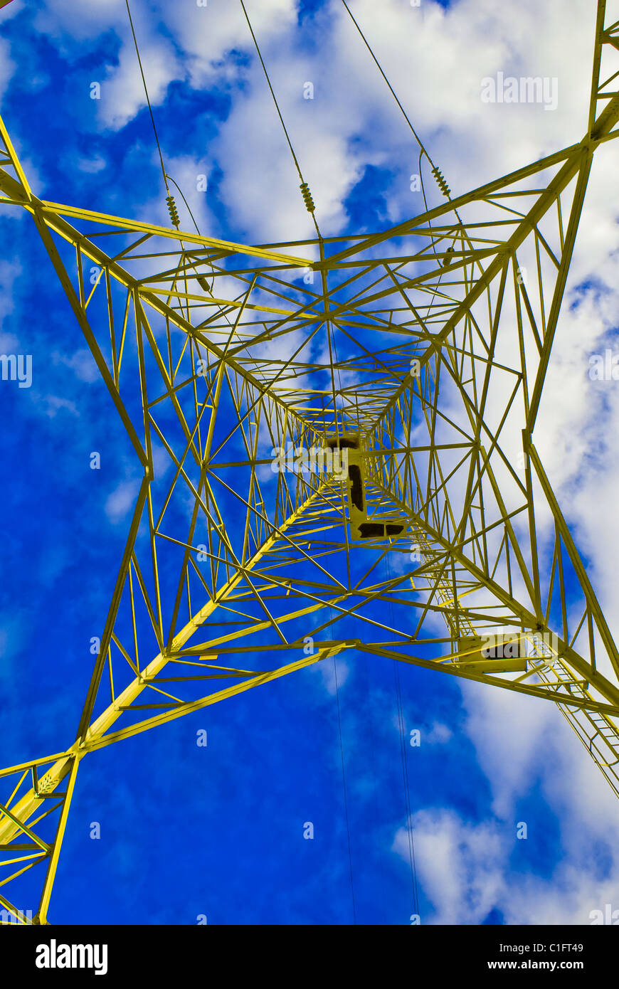 Electricity pylon top view hi-res stock photography and images - Alamy