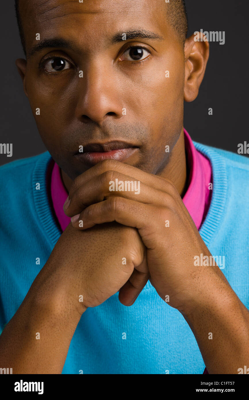 Serious African American man Stock Photo - Alamy