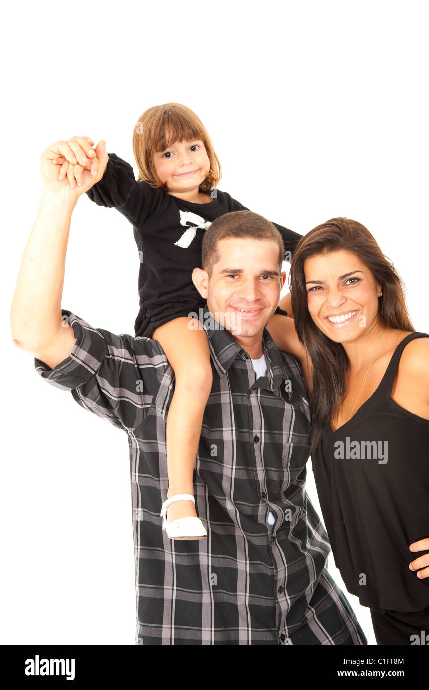Beautiful family portrait on white background Stock Photo - Alamy