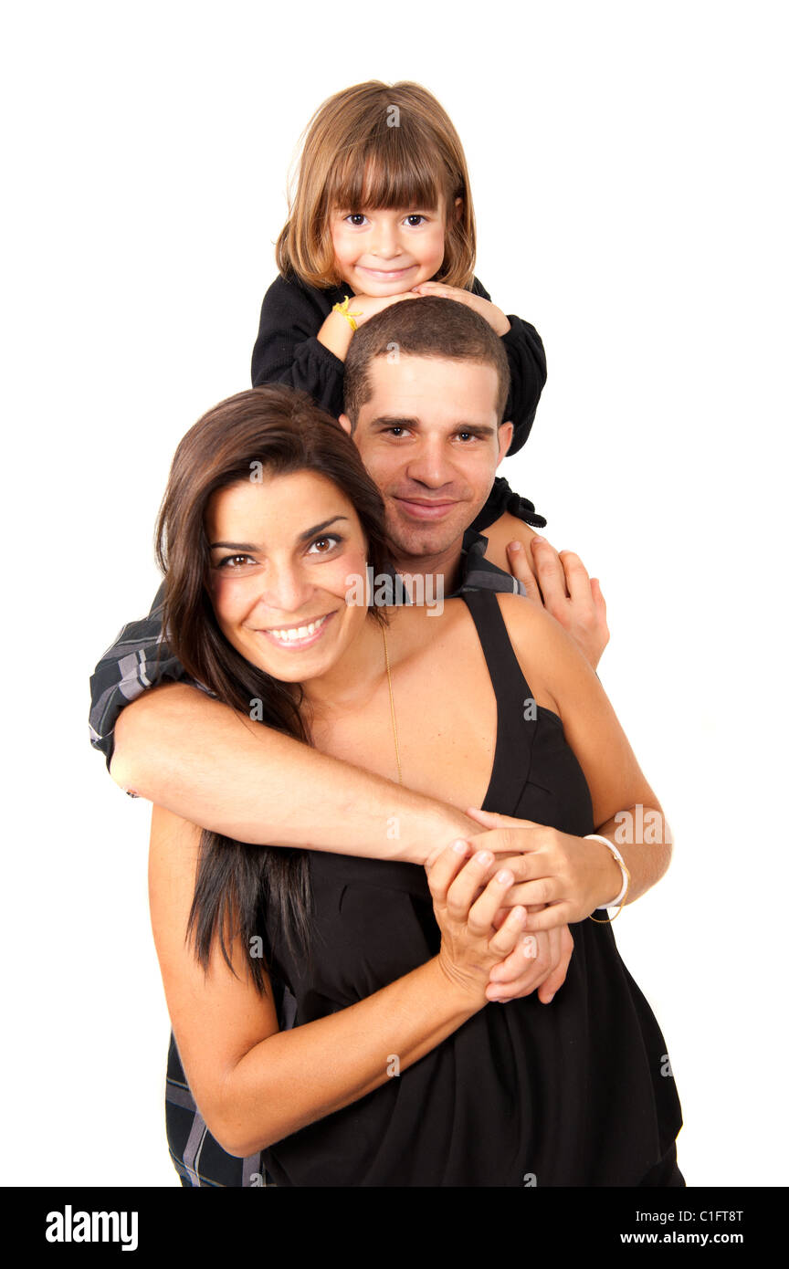 Beautiful family portrait on white background Stock Photo - Alamy