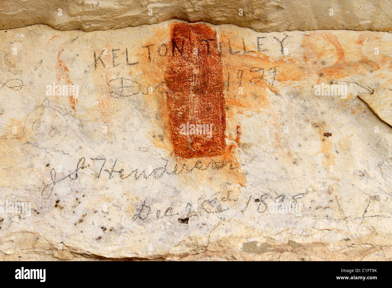 Native American paintings on rocks in West Texas Stock Photo - Alamy