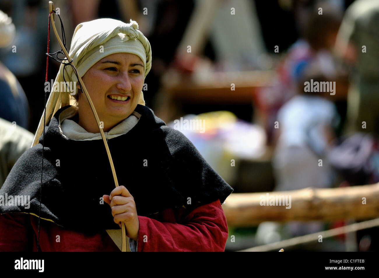 Medieval Lady -Archery competitor Stock Photo - Alamy