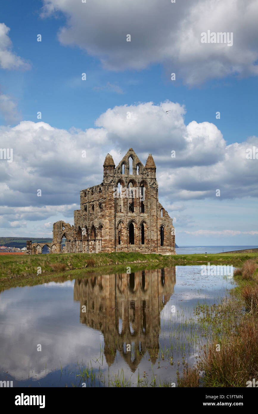 Whitby cathedral north yorkshire stone ruins hi-res stock photography ...